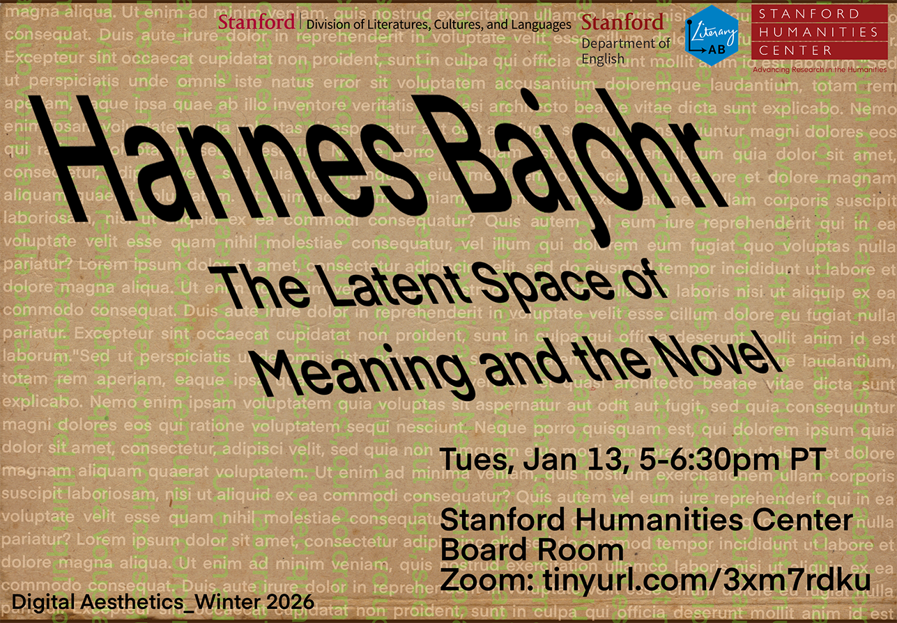 “The Latent Space of Meaning and the Novel” — Hannes Bajohr at Digital ...
